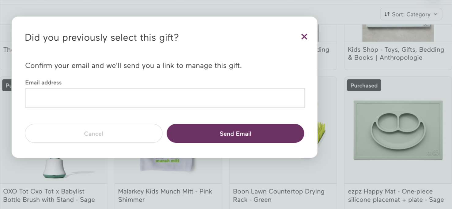 How do I get back to my purchased or on-hold gifts? – Babylist Help Center