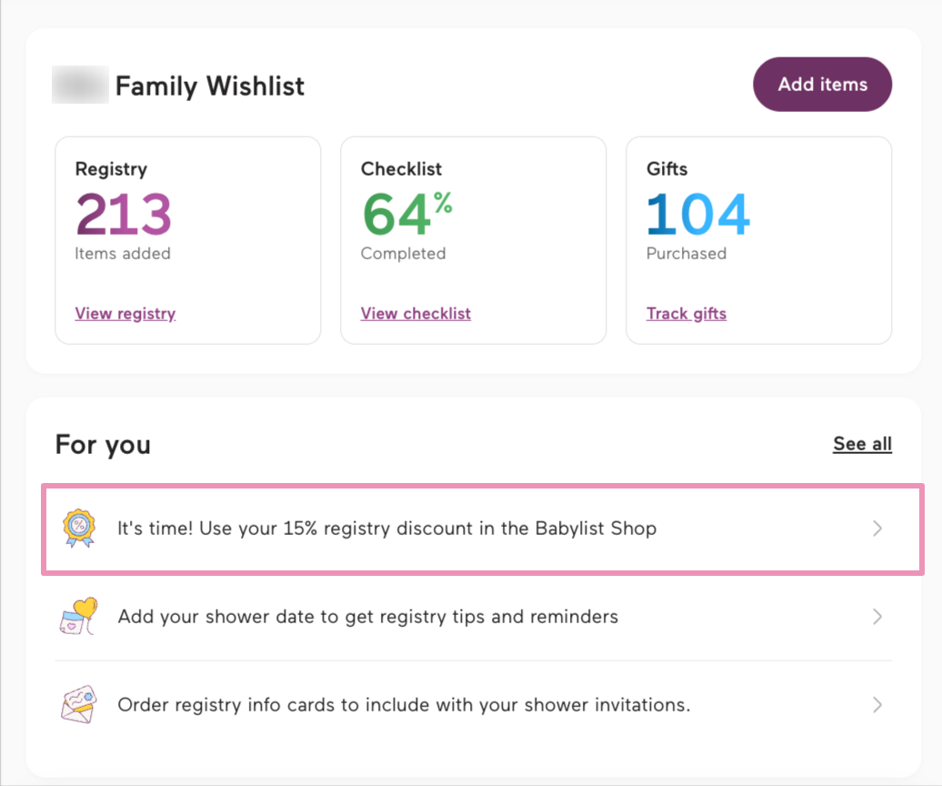 How do I use my Babylist registry discount? – Babylist Help Center